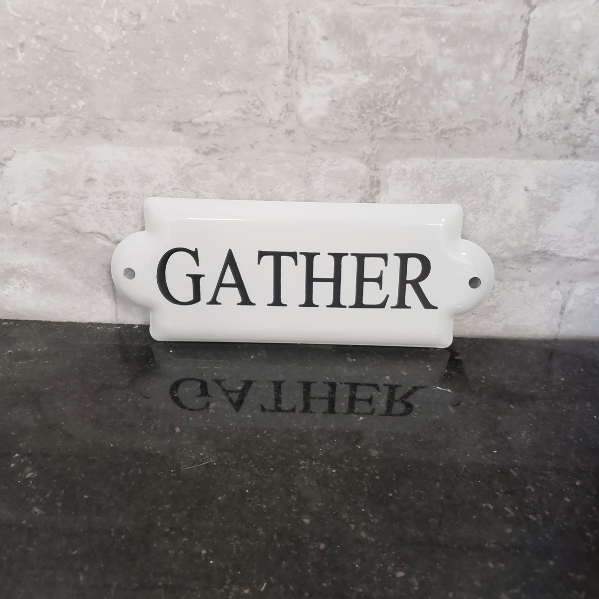 Gather Tin Plaque or Sign – Dove and Arrow
