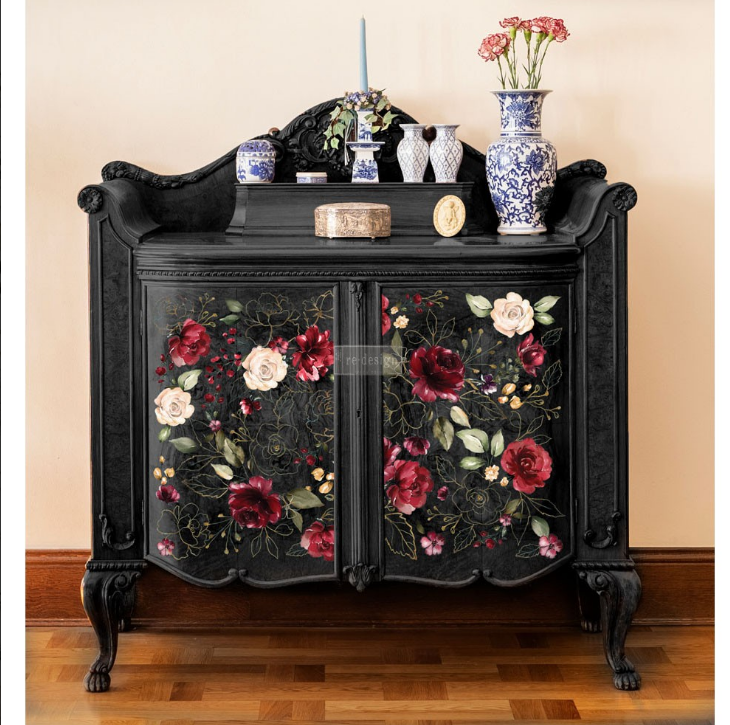 Midnight Floral - Redesign with Prima Decor Transfer – Dove and Arrow